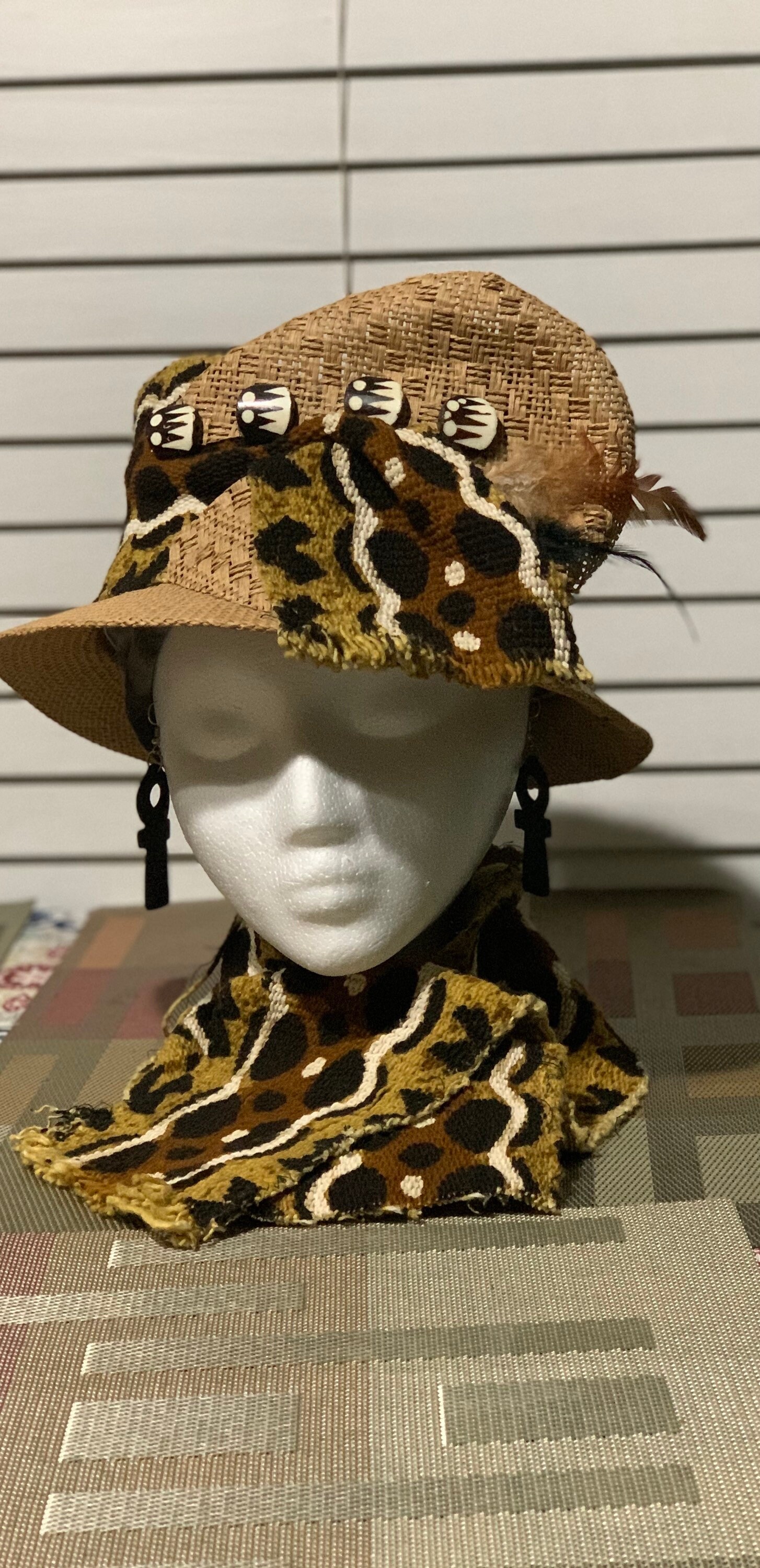 Open Top Hat, Loc Hat, up Do Hat, Fedora, Mudcloth Hat and Scarf ...