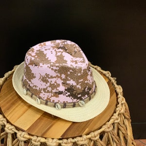 Pink Camo Fedora African Hat, African Fedora Hat, African Funk Hat ...