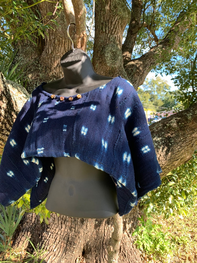 Indigo Shrug Indigo Poncho Indigo Shawl African Poncho - Etsy