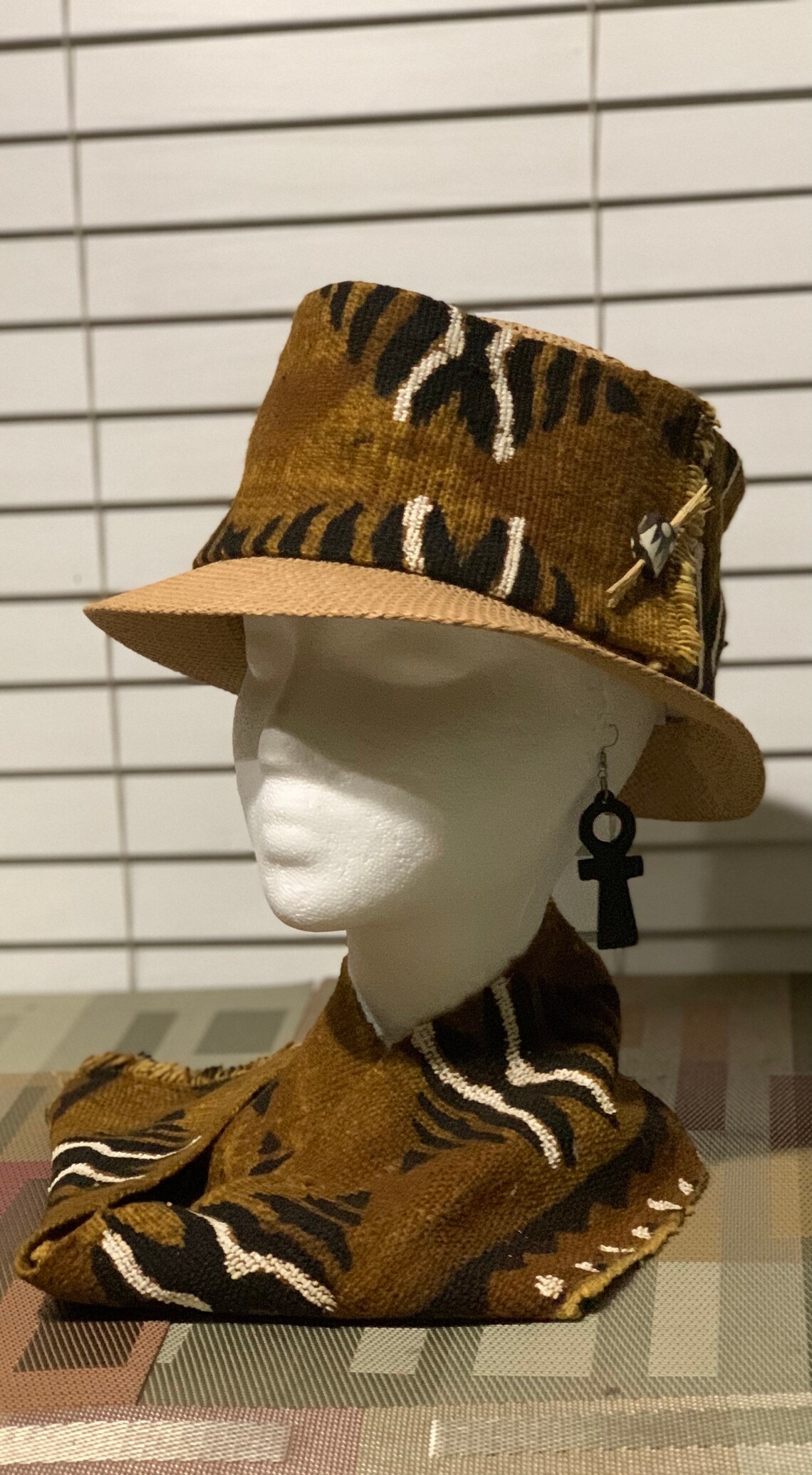 Mudcloth Hat, Fedora , Mudcloth Crown, Zulu Hat, Ethnic Hat, African ...