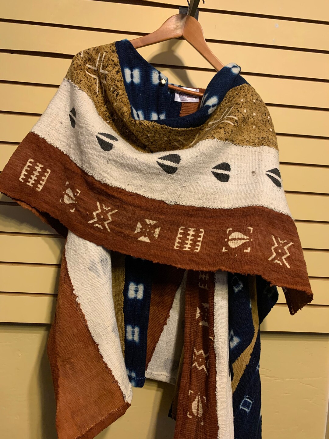 African Shawl, African Wrap, Mudcloth Shawl, Multicolor Mudcloth Shawl ...