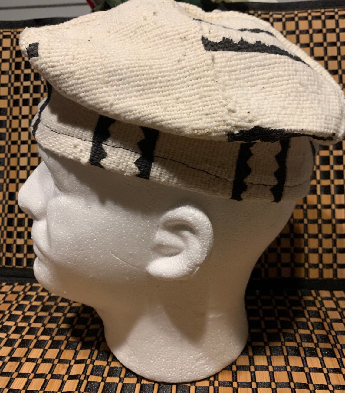 White Mudcloth Kufi Mudcloth Kufi Mudcloth Hat Mudcloth | Etsy