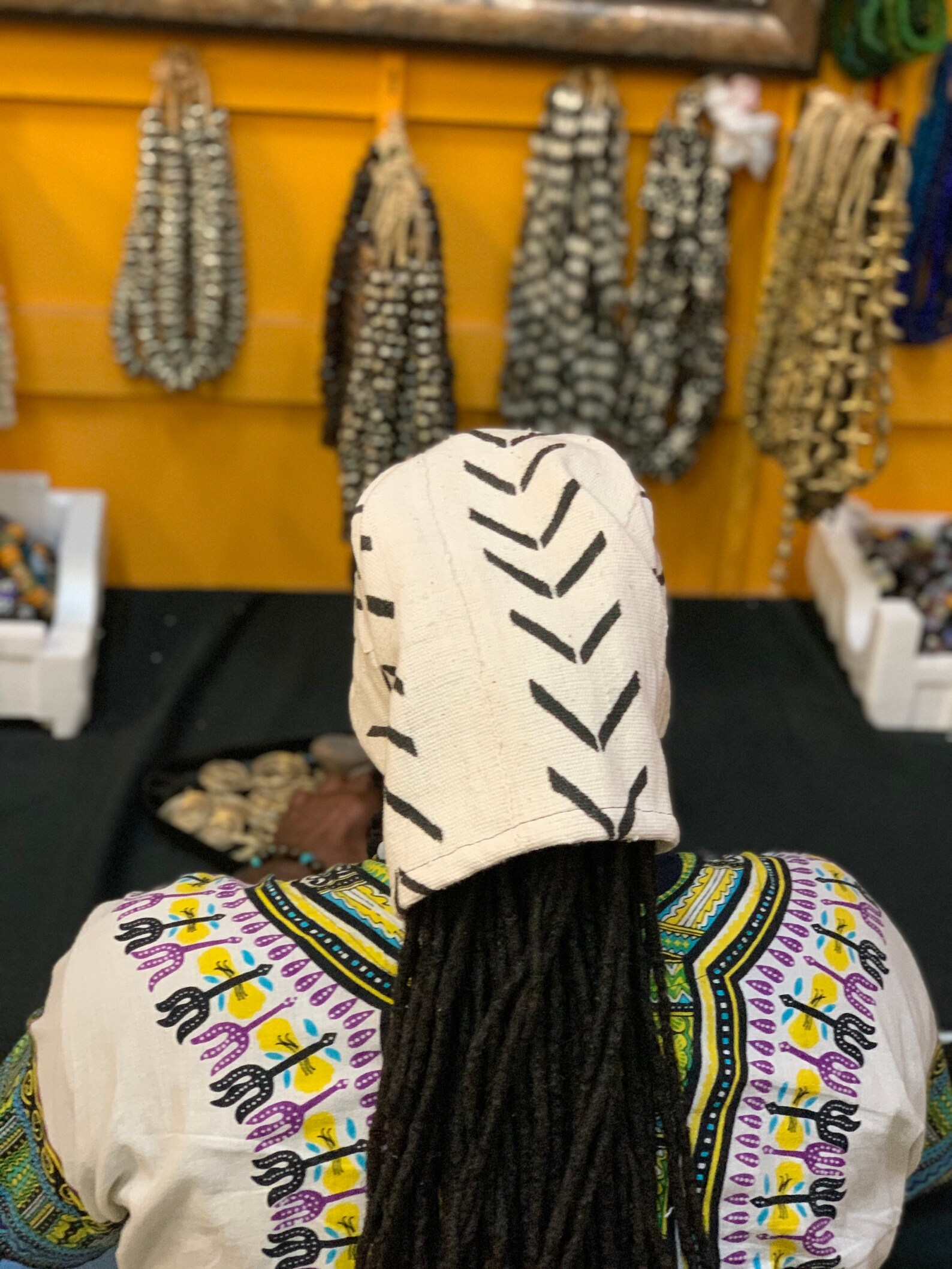 Roots Hat Mudcloth Locs Hat Mudcloth Tam Rasta Hat | Etsy