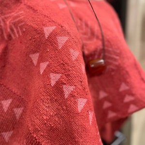 Red Mudcloth Shrug, Coral Shrug, African Shrug, Bogolan Shrug, Mudcloth ...