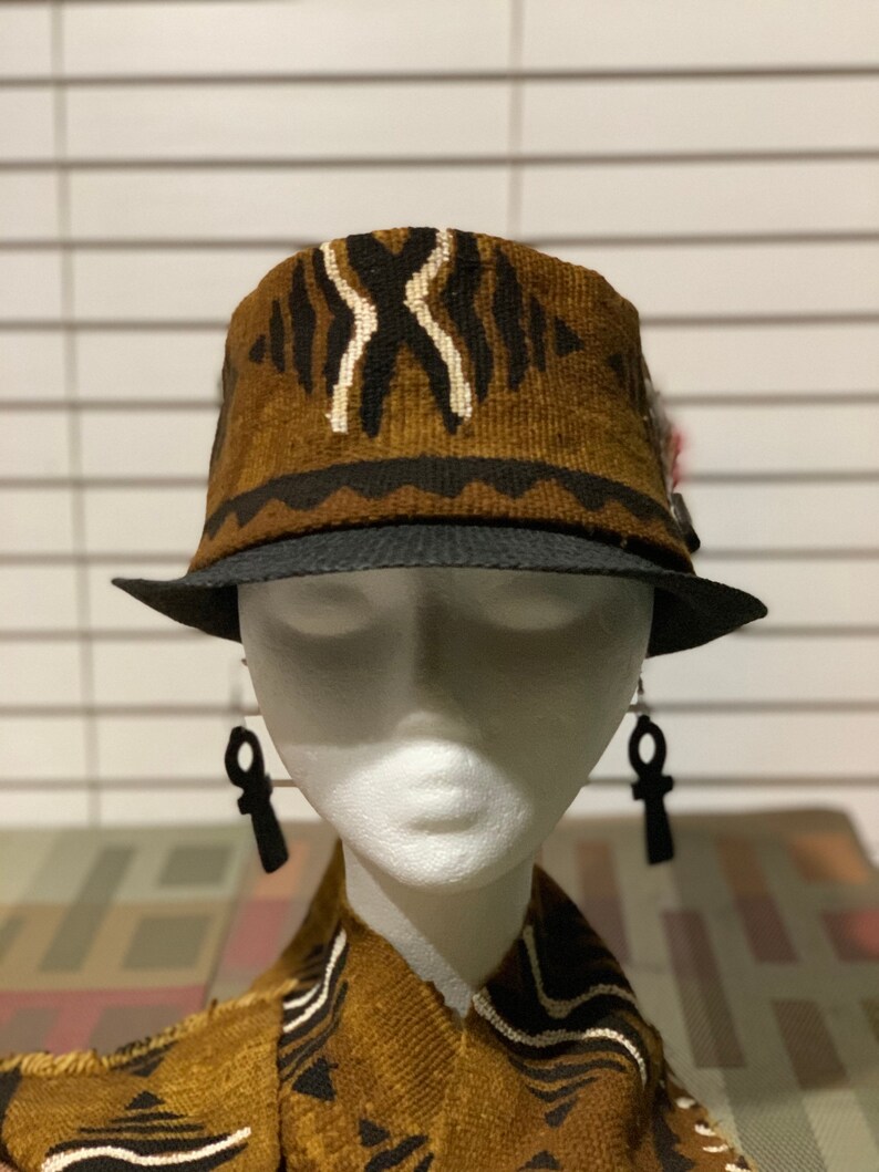 Fedora Mudcloth Hat African Hat Mudcloth Hat and Scarf | Etsy