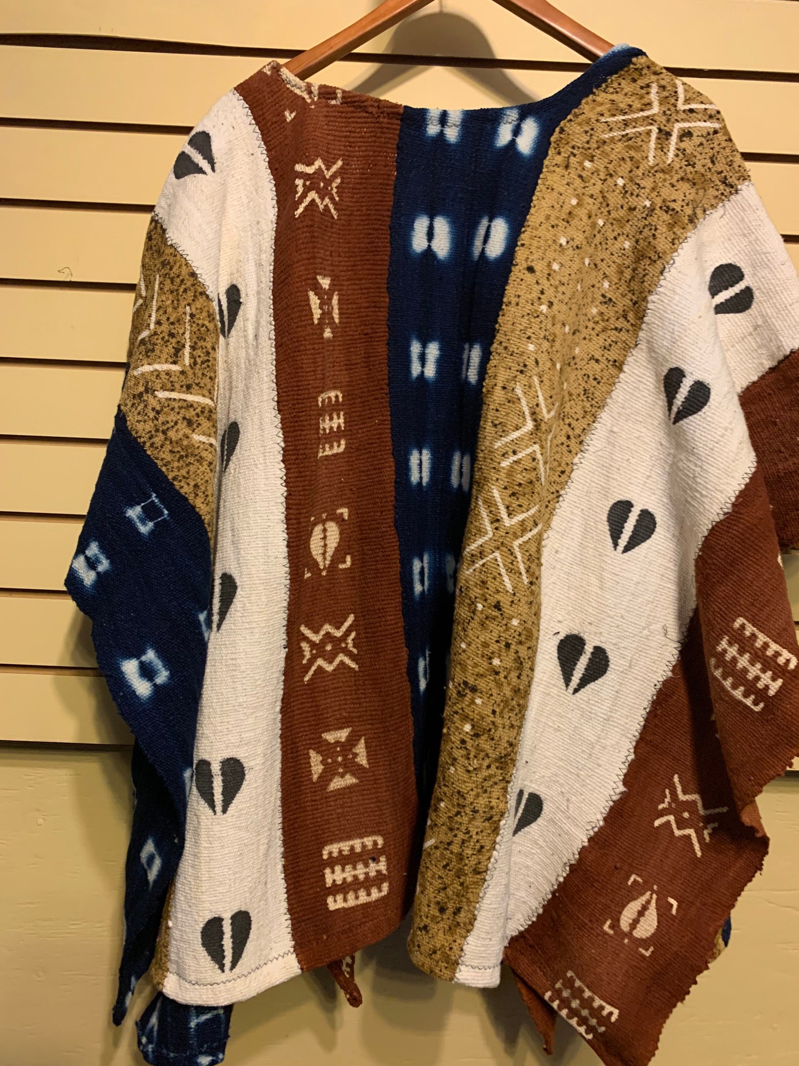 African Shawl, African Wrap, Mudcloth Shawl, Multicolor Mudcloth Shawl ...