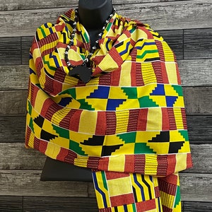 African Shawl, African Wrap, African Throw, Kentecloth Shawl, Kente ...