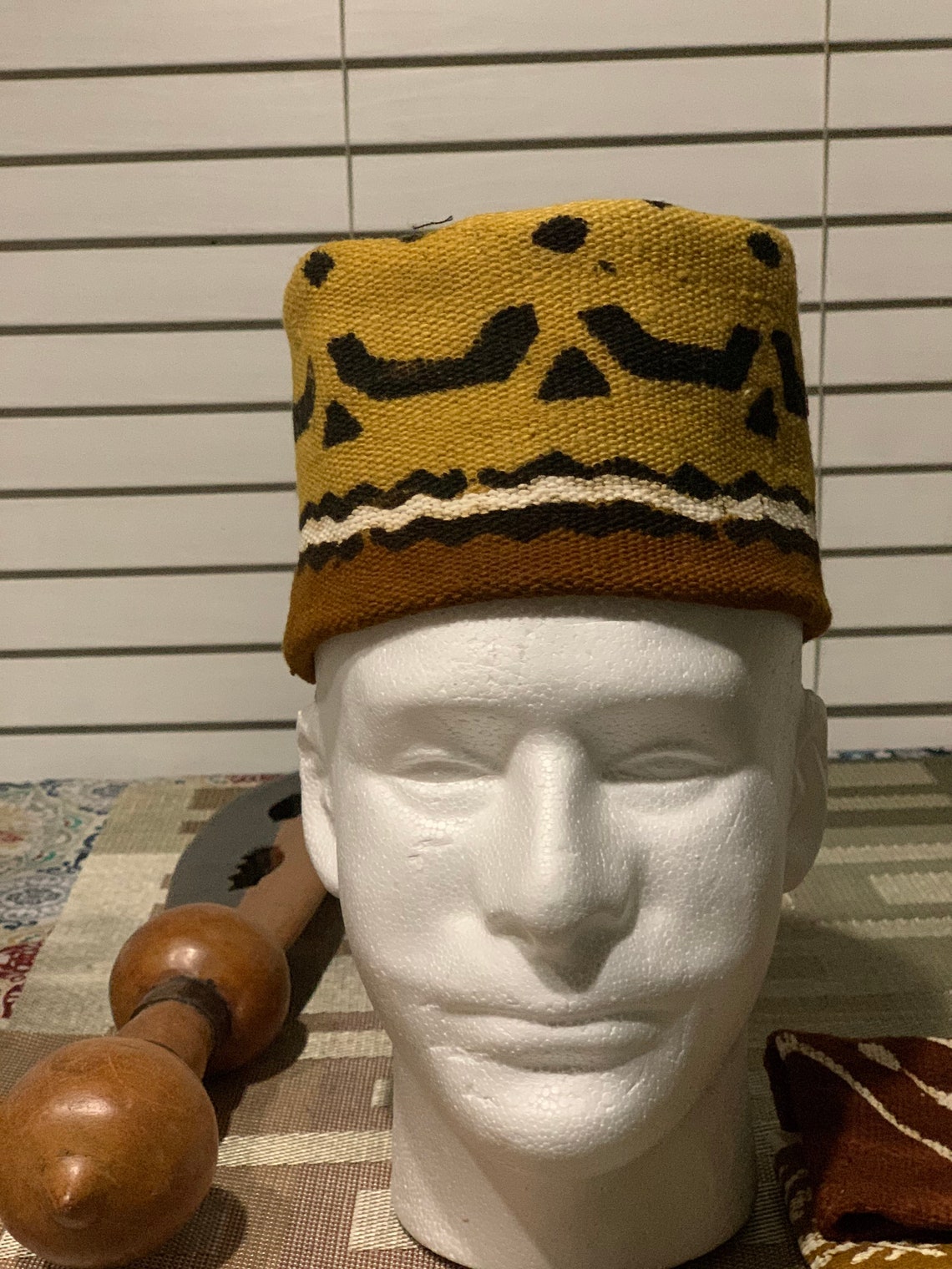 Black Mudcloth Kufi, African Kufi, Black Bogolan Kufi, Ethnic Hat ...