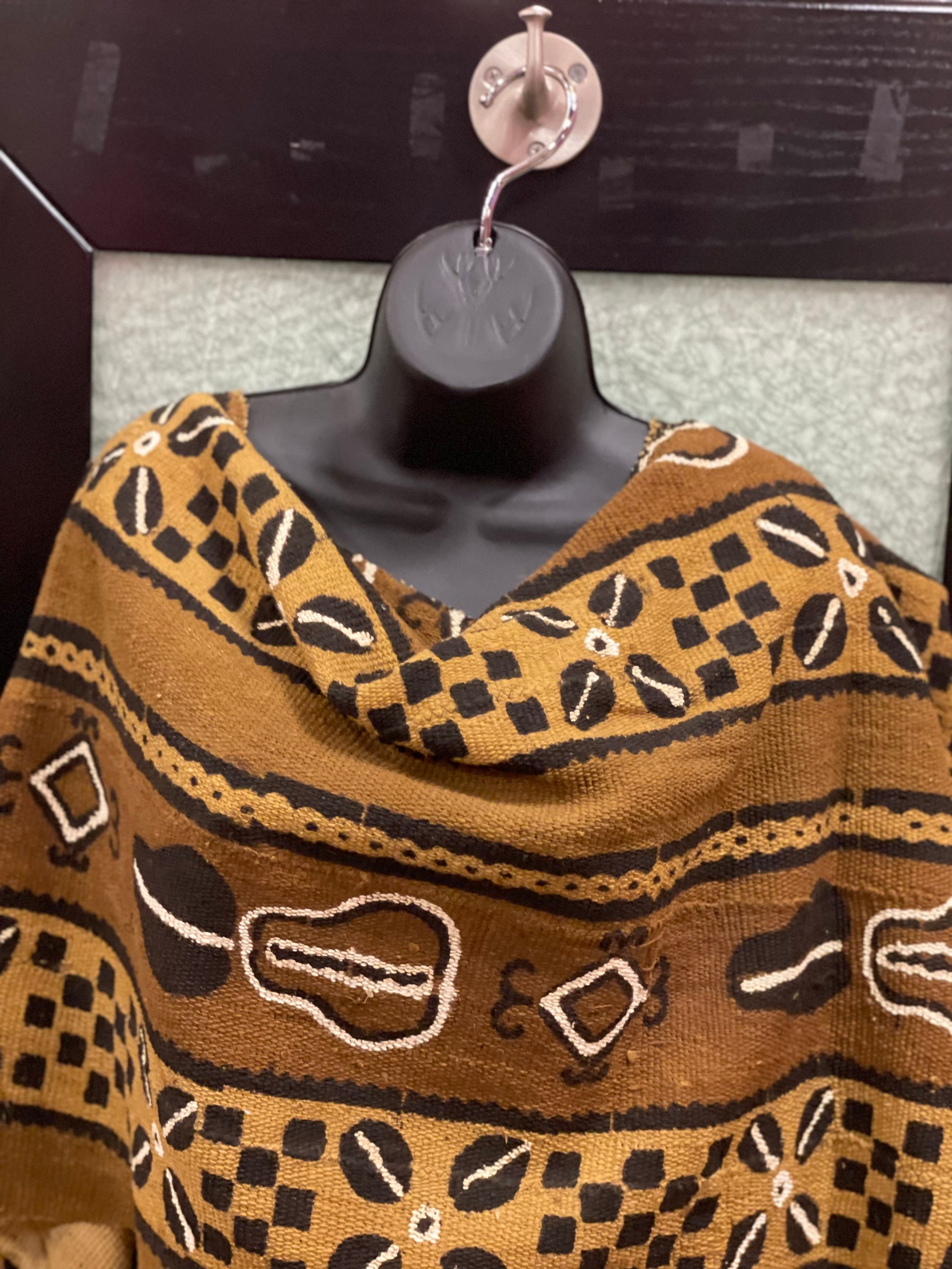 African Shawl, Bogolan Shawl, Cowrie Shell Mudcloth Shawl, African Wrap ...