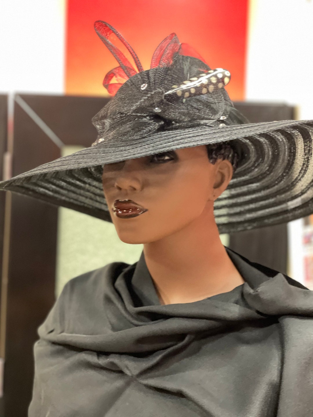 Black Tribal Summer Hat, Black Zulu Hat , Black Church Hat , Black ...