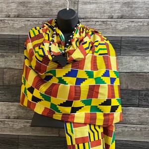 African Shawl, African Wrap, African Throw, Kentecloth Shawl, Kente ...