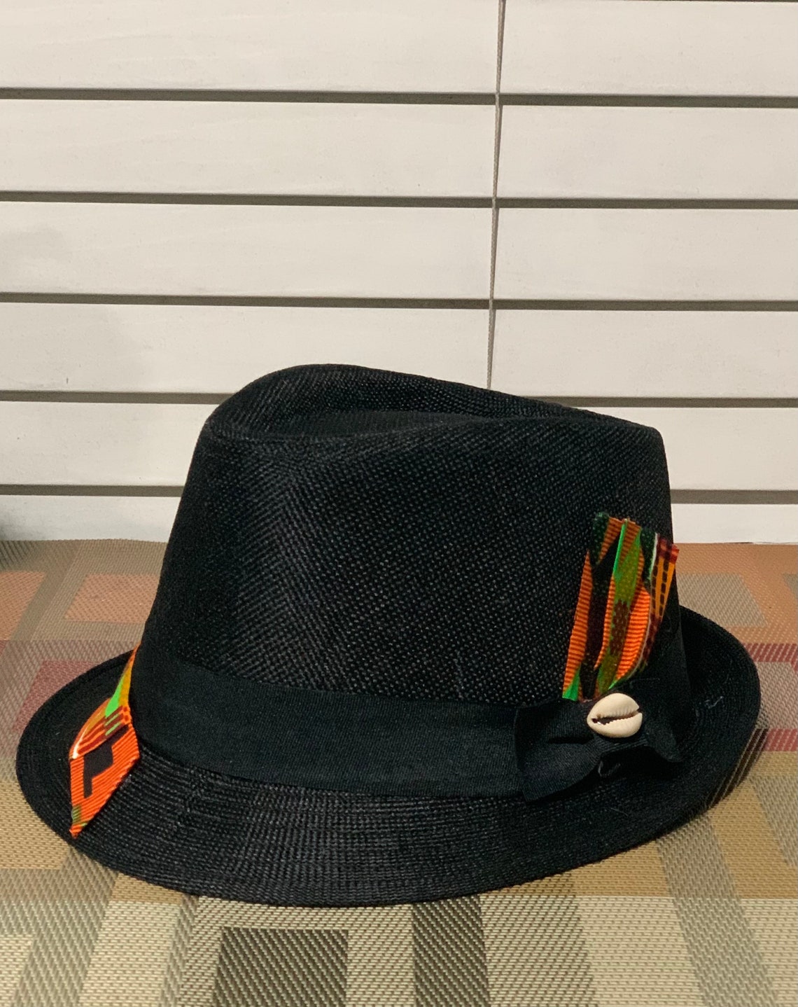 Kentecloth Fedora, Black Fedora, Unisex Fedora, Men Fedora, Women ...