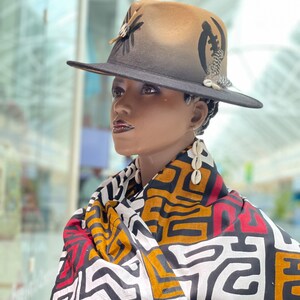 Christmas Fedora and Scarf, African Fedora , Fall and Winter Fedora ...