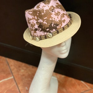 Pink Camo Fedora African Hat, African Fedora Hat, African Funk Hat ...