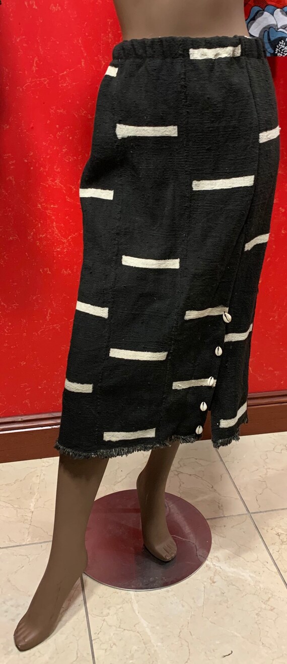 Mudcloth Skirt African Skirt Black and White Mudcloth Skirt | Etsy