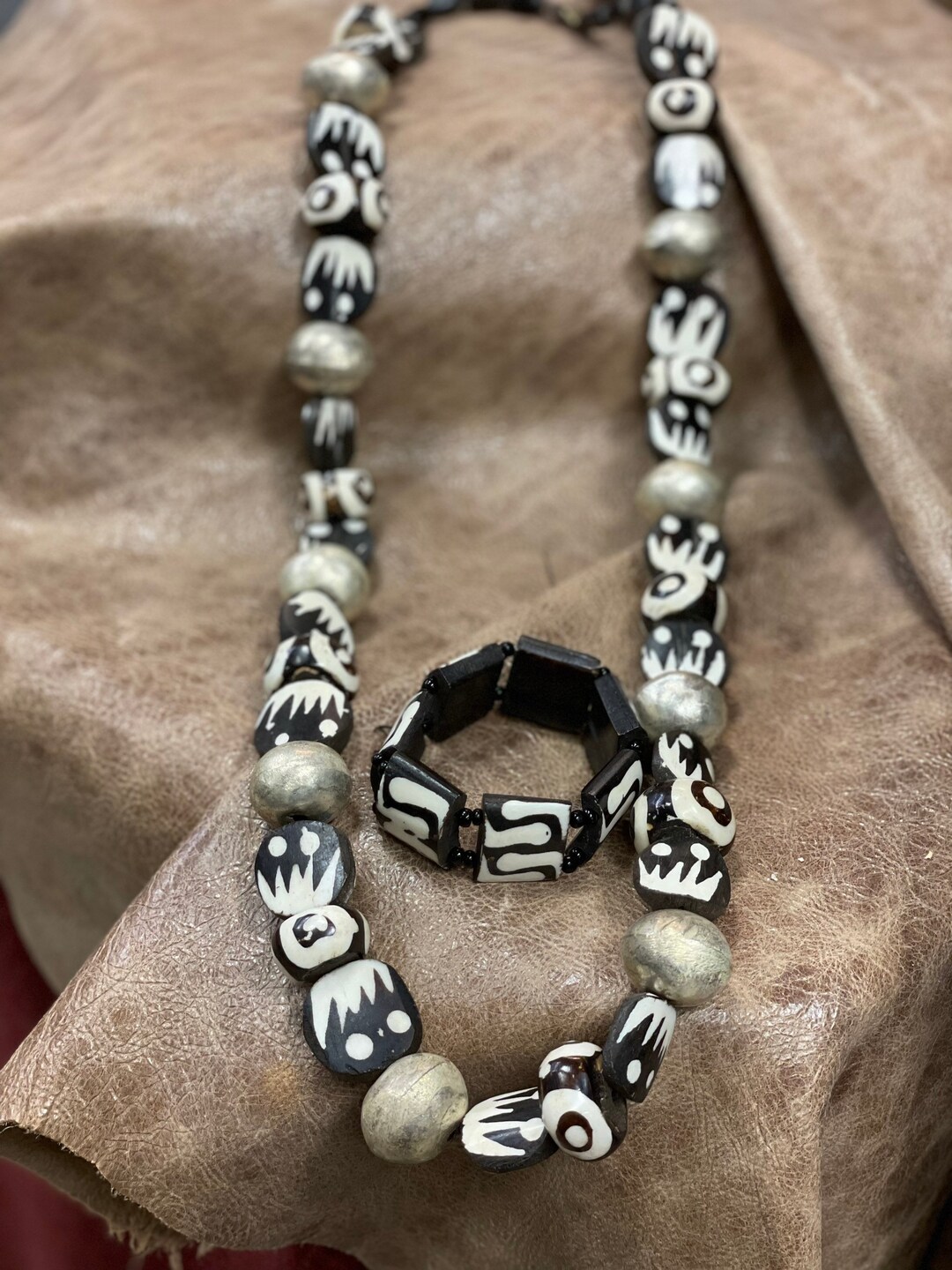 Tribal Necklace, African Bone Bead Necklace, African Gems, Wakanda ...