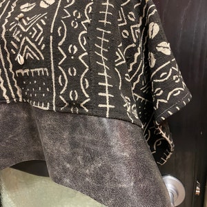 Mudcloth Vintage Shrug, Mudcloth and Leather Shrug, Bogolan Shrug - Etsy