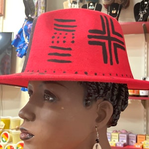 Christmas Fedora, Gyname Fedora , Red and Black Fedora , African Zulu ...