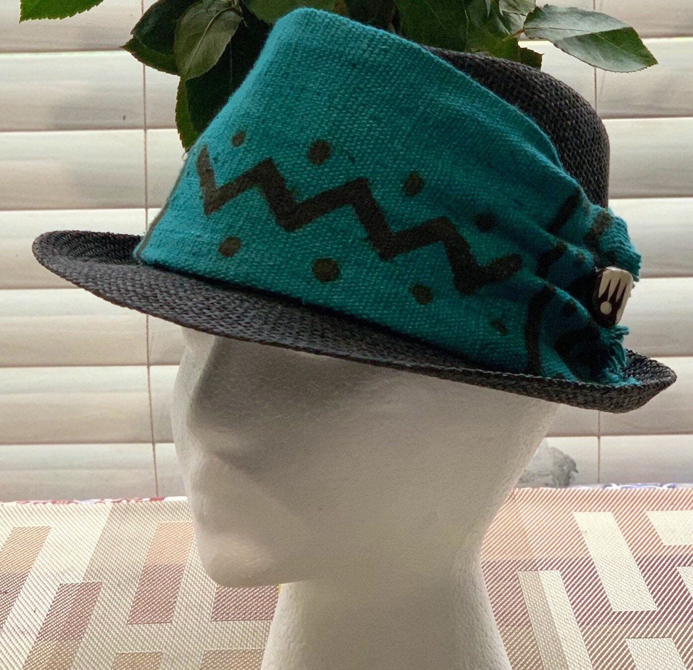 Turquoise Fedora African Hat Women Fedora Hat Funk Hat | Etsy