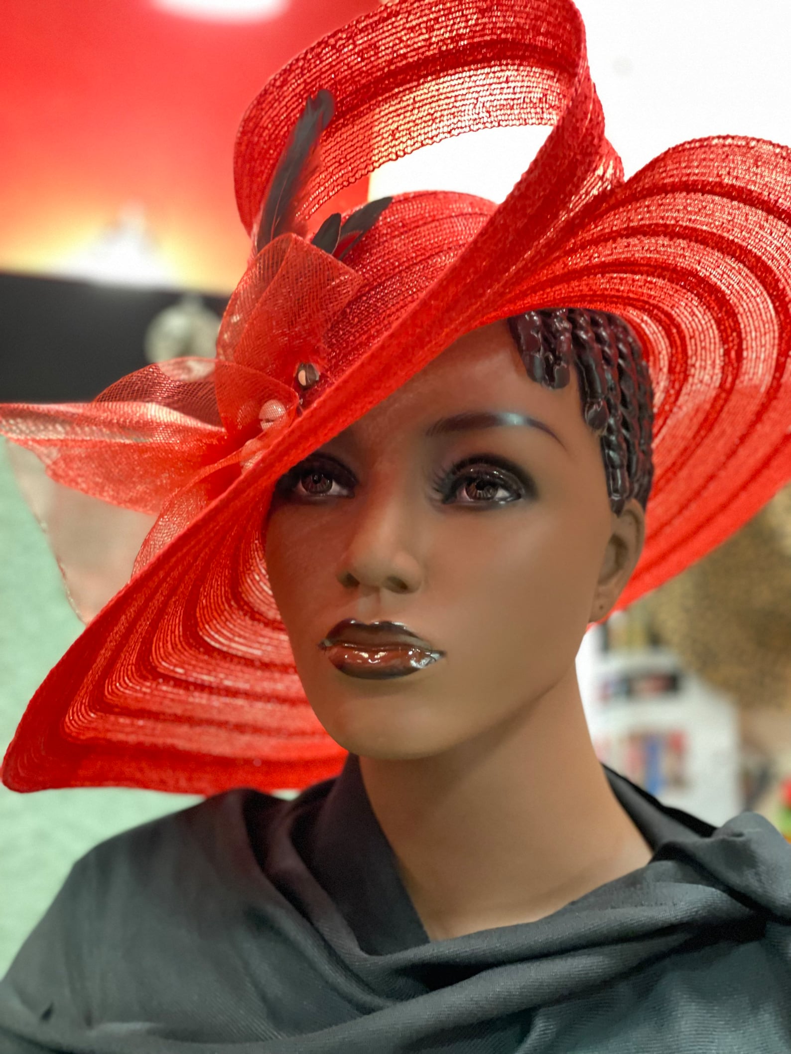 Ruby Red Summer Hat Red Church Hat Red Bridal Hat Tea - Etsy