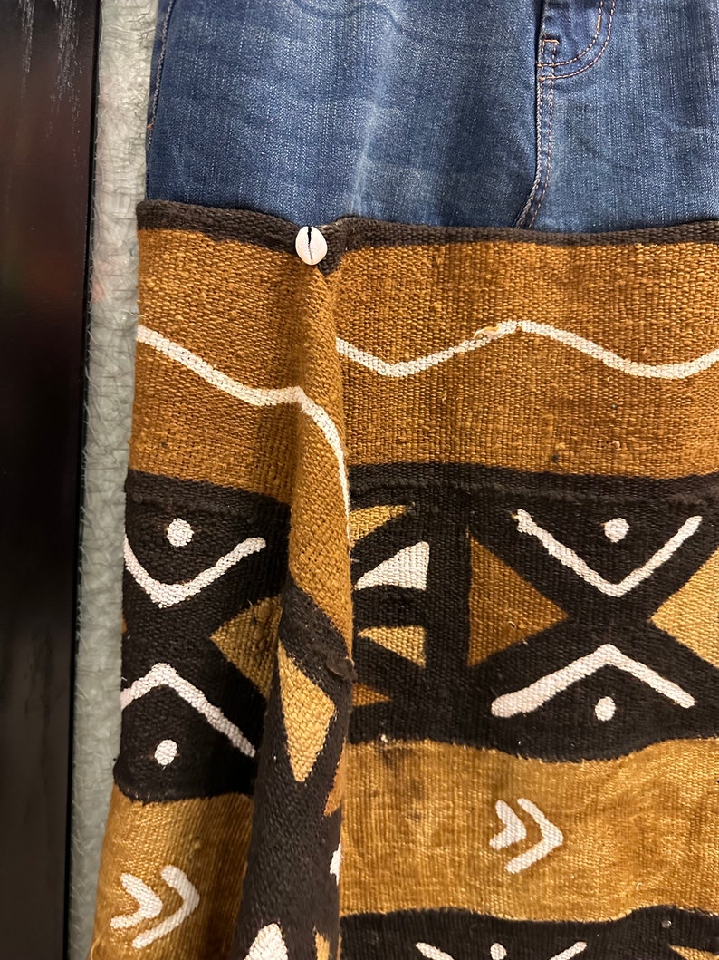 Denim and Mudcloth Skirt, Denim Skirt, Mudcloth Skirt, African Skirt ...