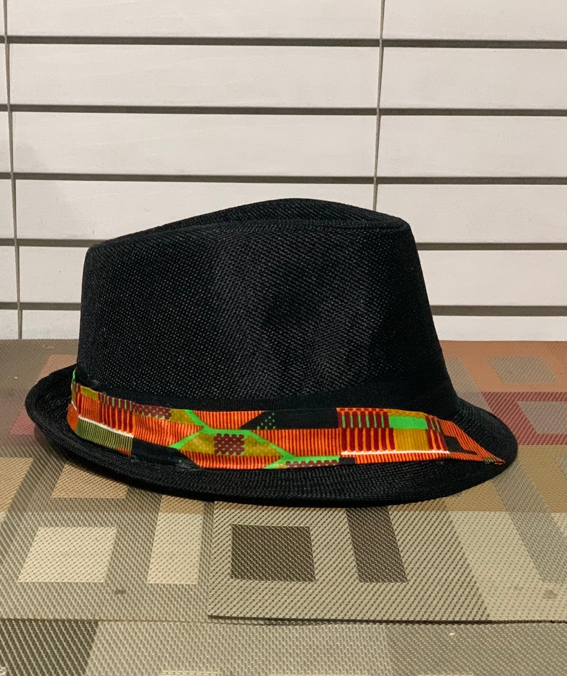 Kentecloth Fedora, Black Fedora, Unisex Fedora, Men Fedora, Women ...