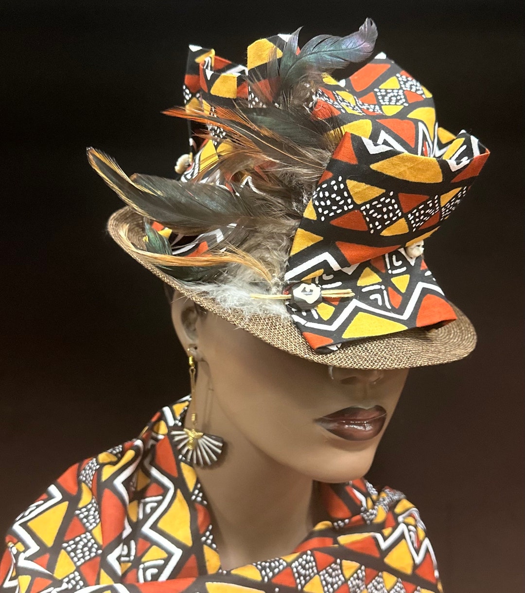 Feathered Fedora Hat, Brown and Fedora Hat, Christmas Gift, Hat and ...