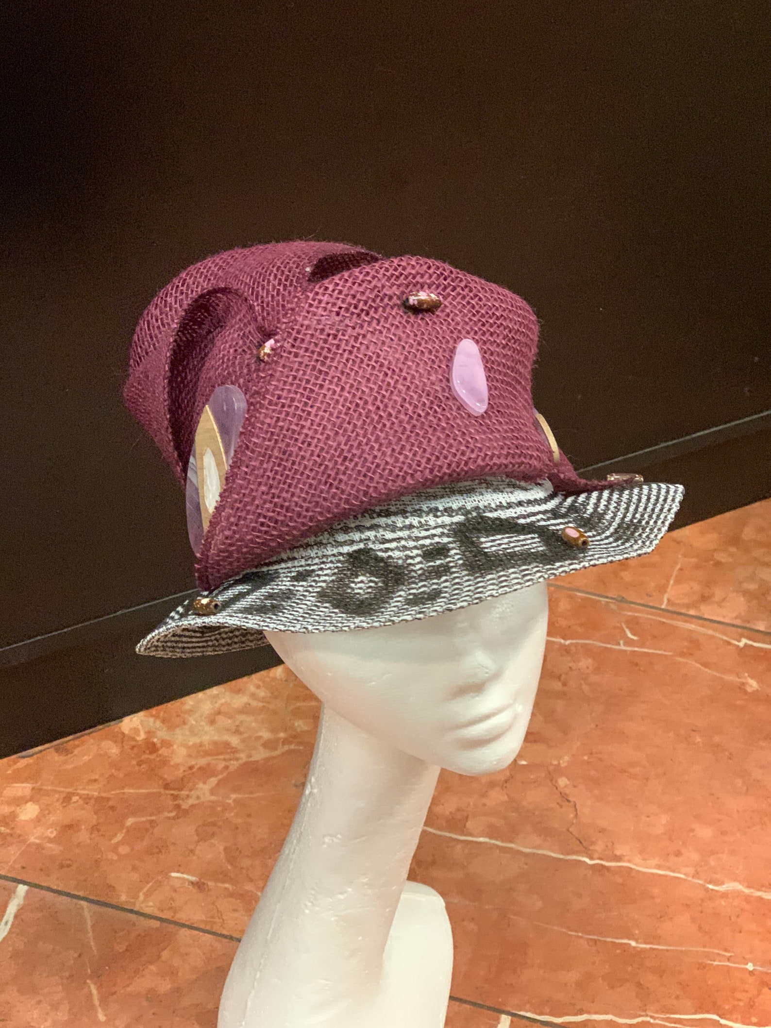 African Funk Hat Natural Straw Hat Zulu Hat Stingy Brim Hat - Etsy