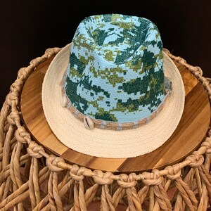 Camo Fedora Hat, Women Fedora African Straw Hat, Ethnic Hat, Funk Hat ...
