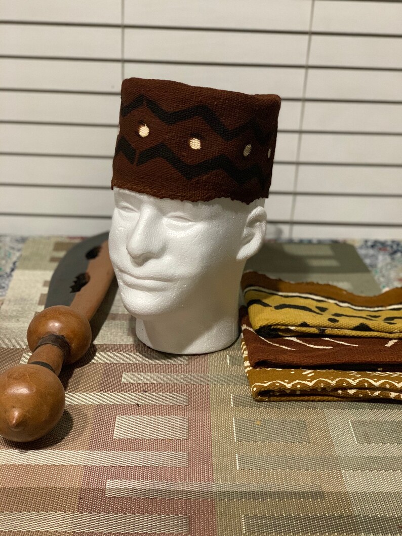 Brown Mudcloth Kufi African Kufi Bogolan Kufi African Mens | Etsy