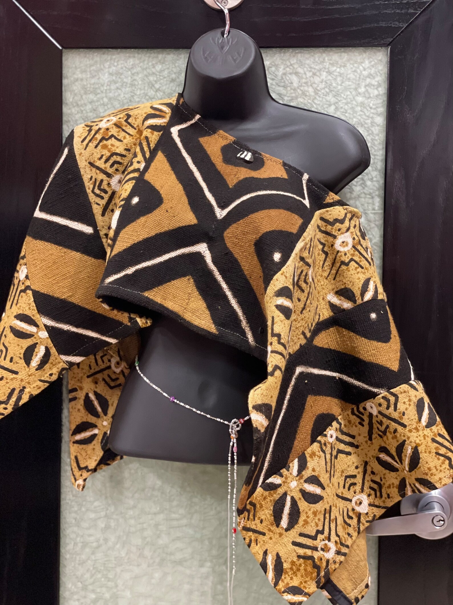 Cowrie Shell Mudcloth Shrug, Bogolan Shrug, African Kimono, Mudcloth ...