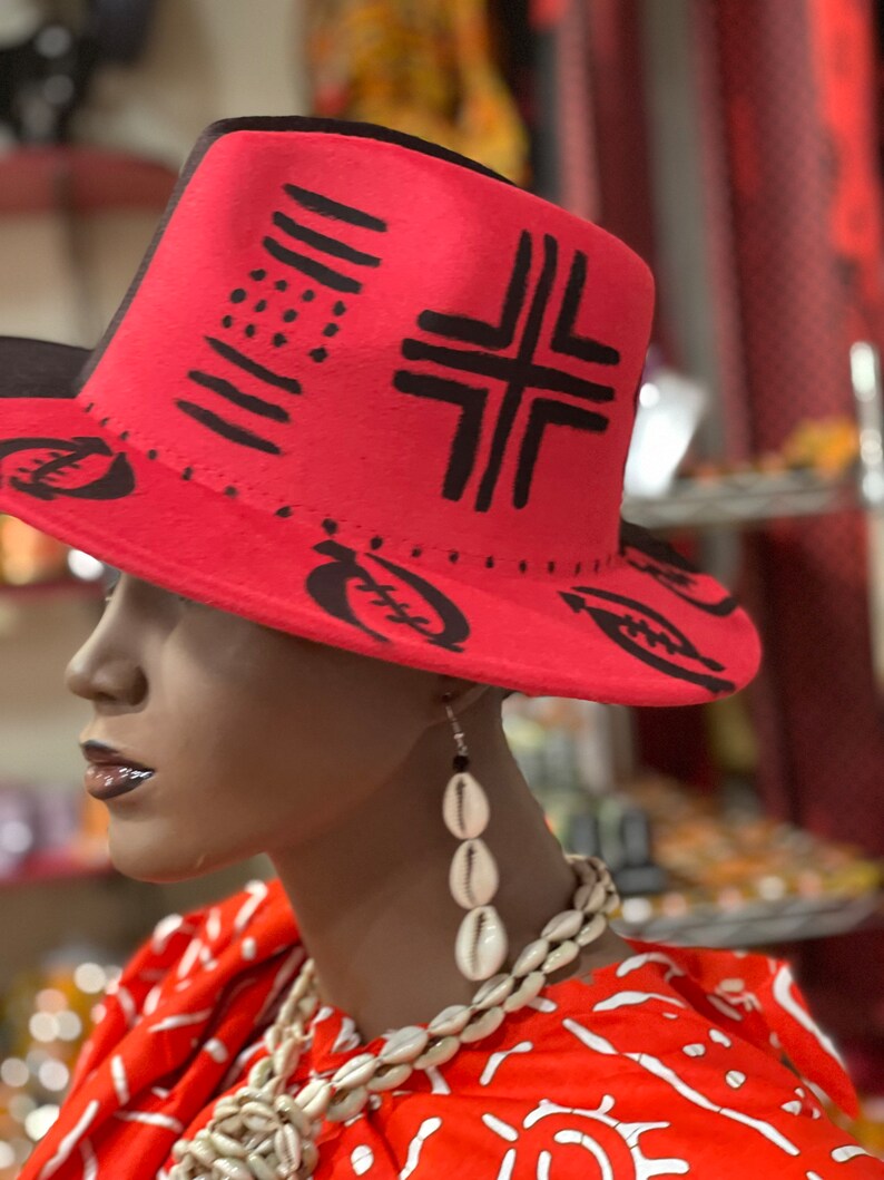 Kuba Cloth Wide Brim Black Hat Black Designer Hats Black - Etsy