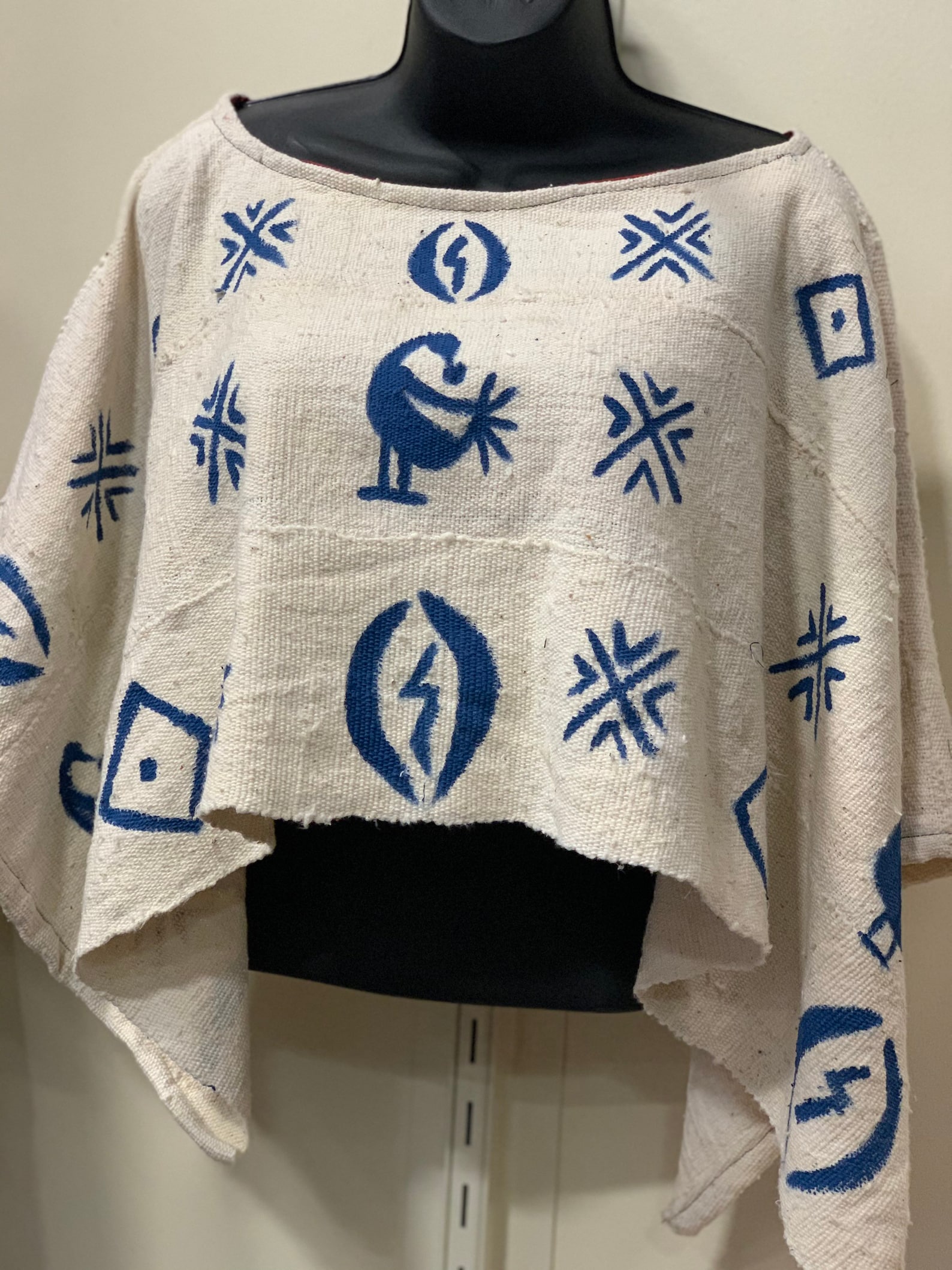Sankofa Shrug, Bogolan Shrug , African Shrug , Ethnic Shrug , Blue and ...