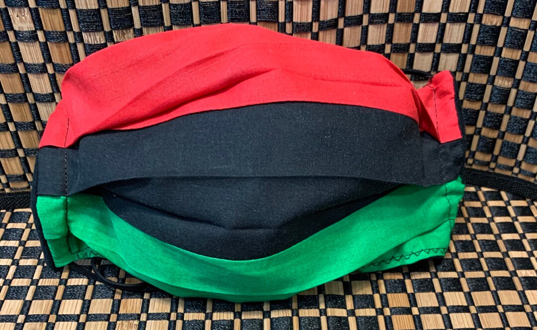 African Colors Face Mask, RBG Face Mask, Red Black and Green Face Mask ...