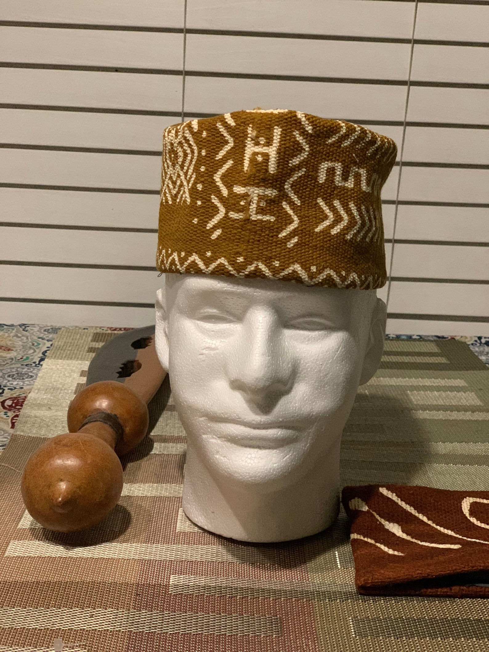 Rust and White Kufi Men Kufi Men Hat African Hat Bogolan | Etsy