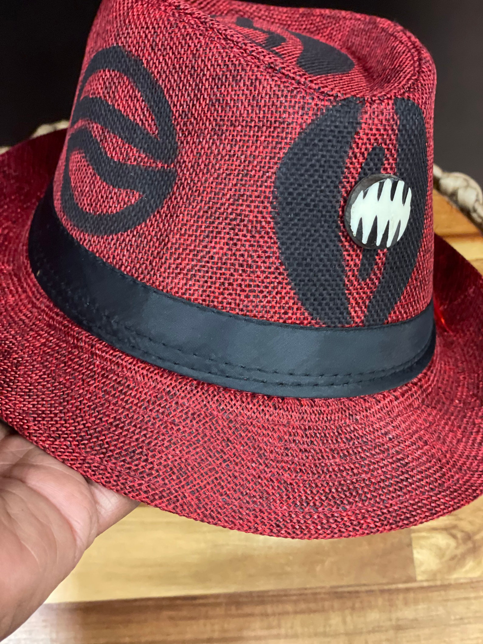 Burgendy Fedora Hat, , Mudcloth Fedora, Designer Fedora, African Fedora, Ethnic Fedora ...