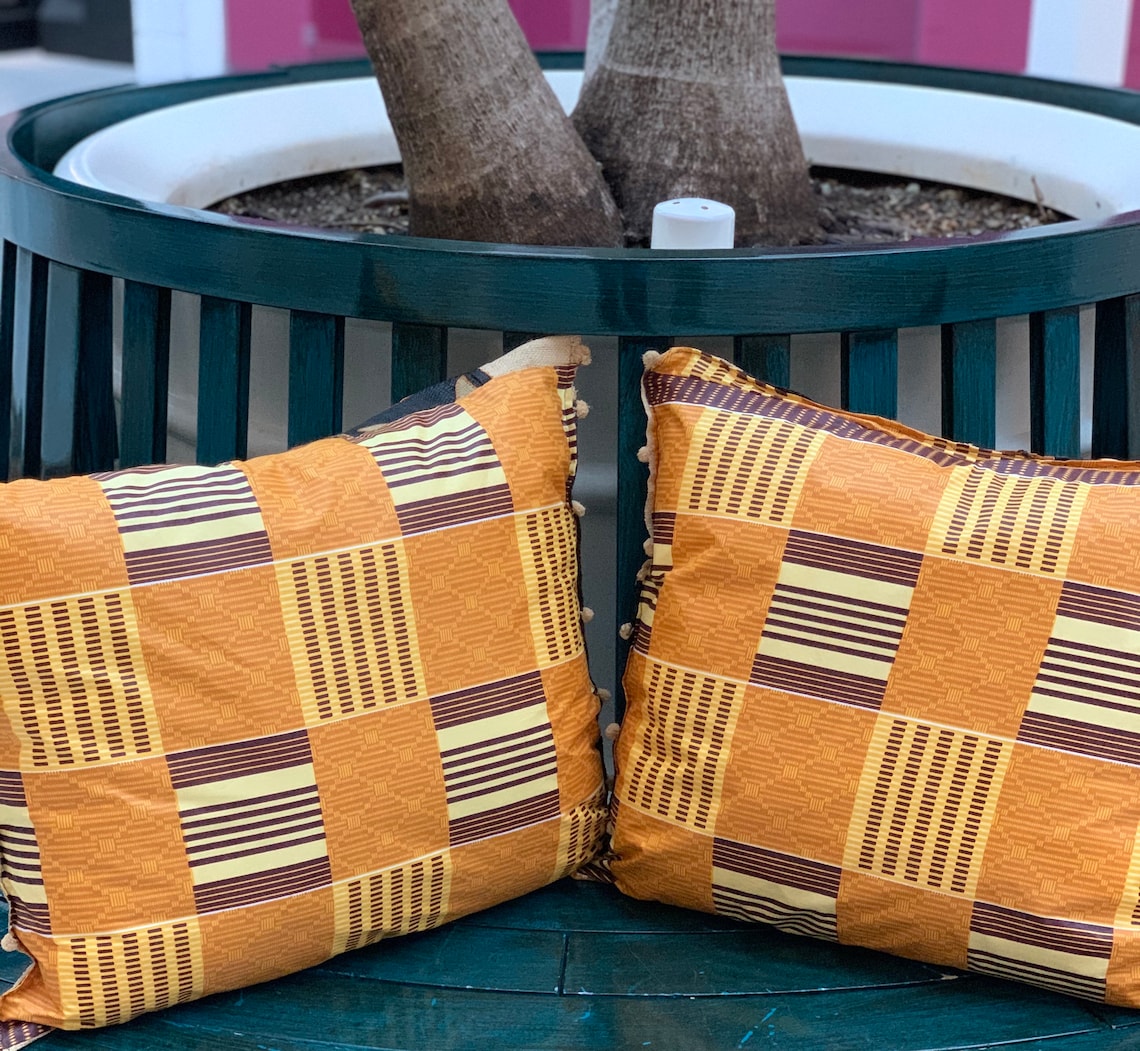 African Home Décor Art Pillows Kente Cloth Pillows African | Etsy