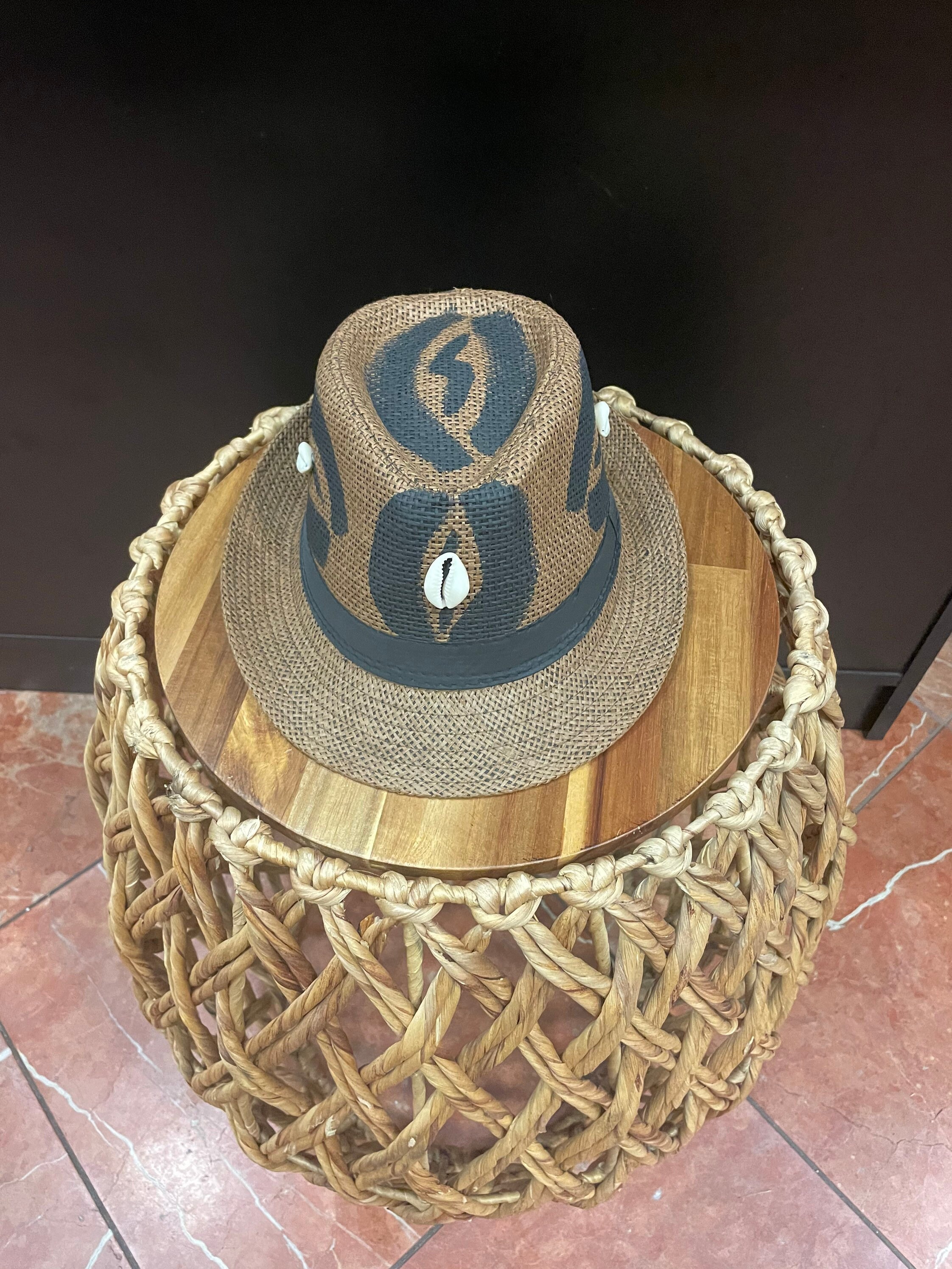 African Funk Hat, African Fedora Hat, Natural Fedora, Stingy Brim Hat ...