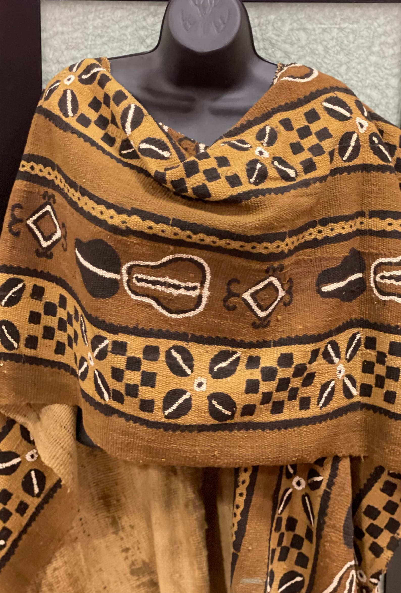 African Shawl, Bogolan Shawl, Cowrie Shell Mudcloth Shawl, African Wrap ...