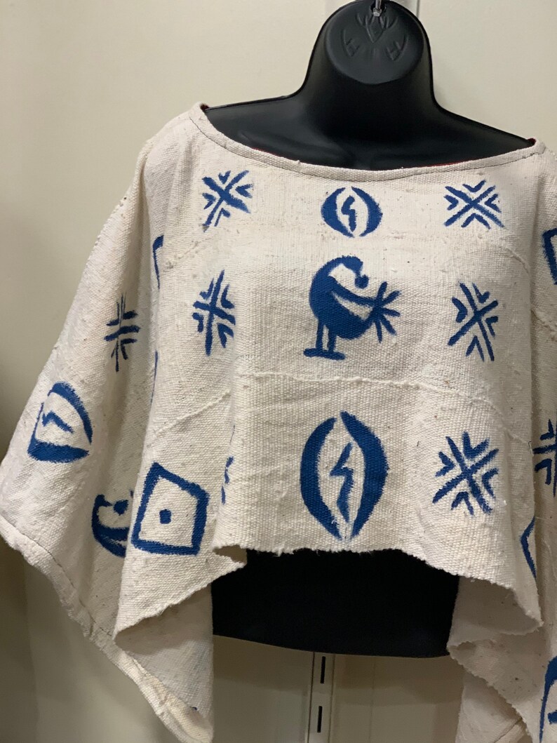 Sankofa Shrug, Bogolan Shrug , African Shrug , Ethnic Shrug , Blue and ...