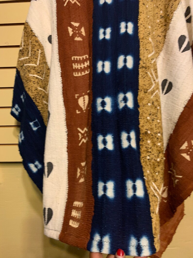 African Shawl, African Wrap, Mudcloth Shawl, Multicolor Mudcloth Shawl ...