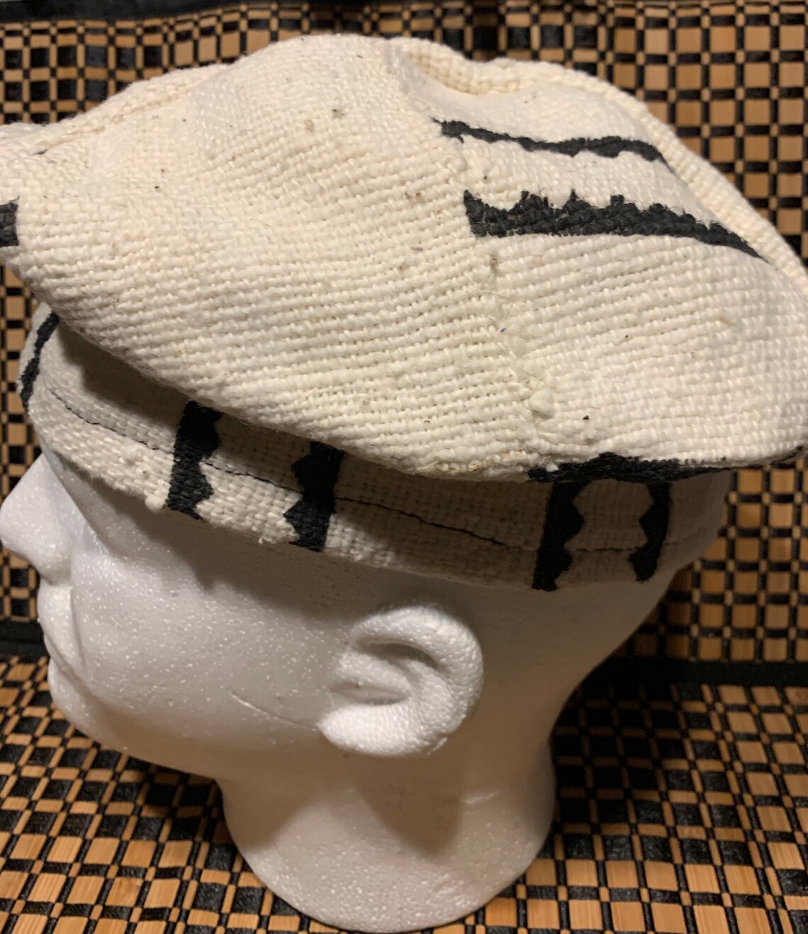 White Mudcloth Kufi Mudcloth Kufi Mudcloth Hat Mudcloth | Etsy