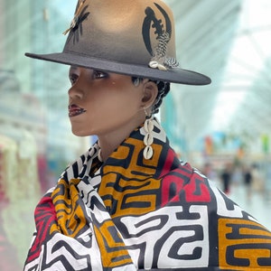 Christmas Fedora and Scarf, African Fedora , Fall and Winter Fedora ...