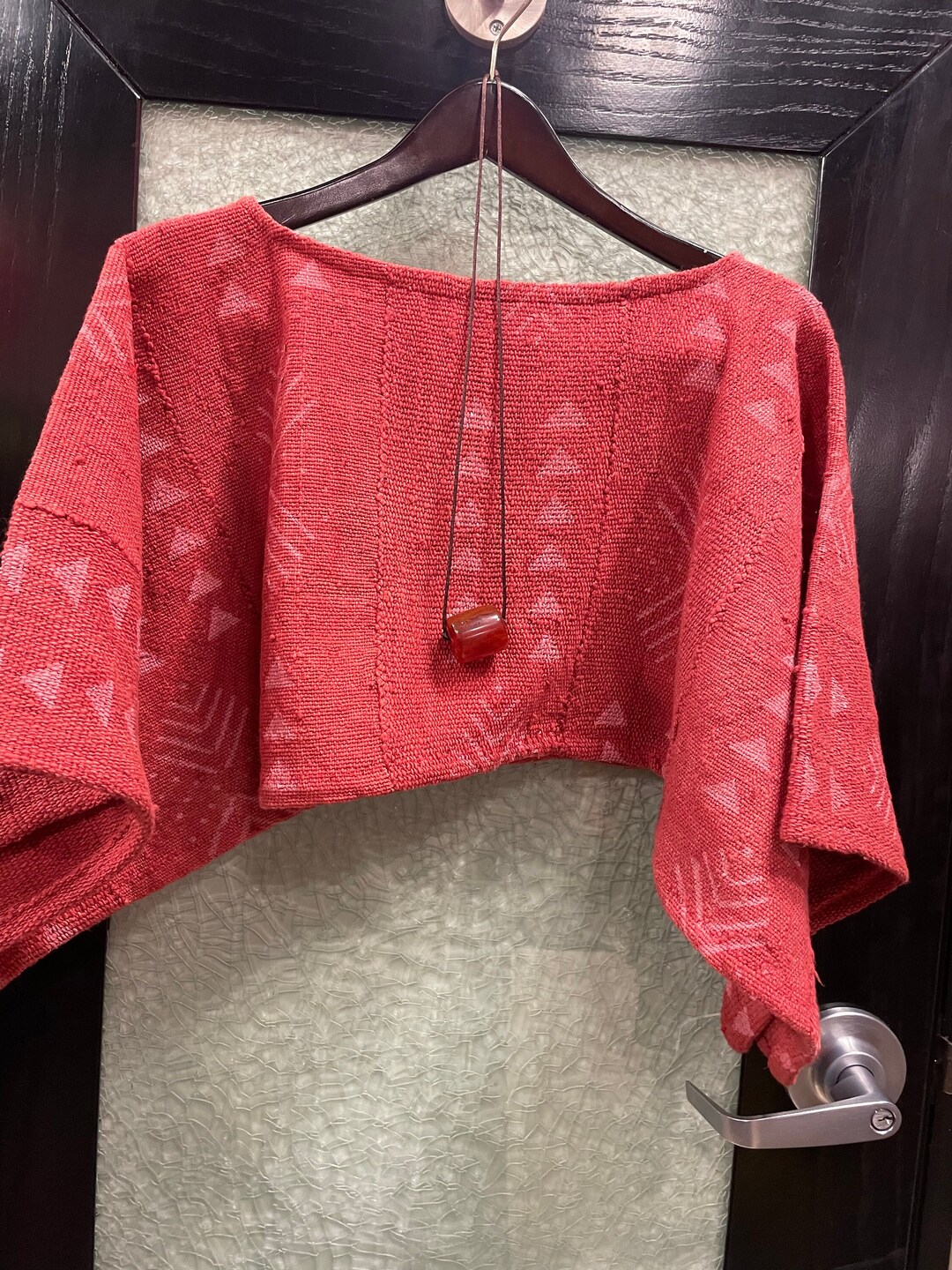 Red Mudcloth Shrug, Coral Shrug, African Shrug, Bogolan Shrug, Mudcloth ...