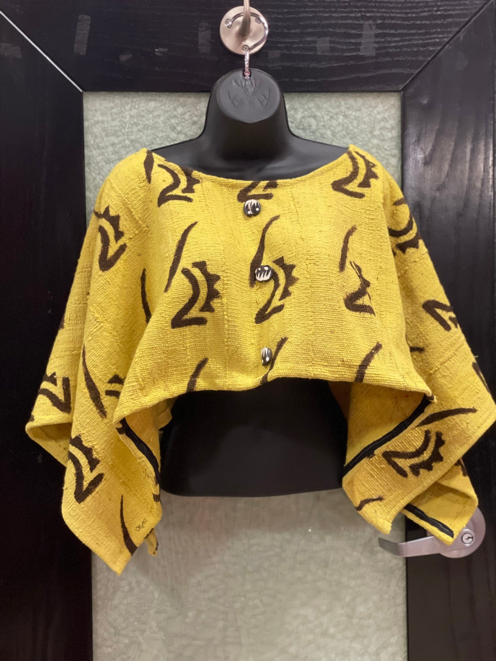 Multicolr African Mudcloth Shawl African Poncho Yellow - Etsy
