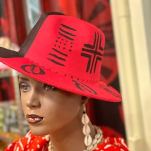 Christmas Fedora, Gyname Fedora , Red and Black Fedora , African Zulu ...