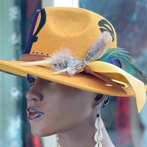 Western Fedora , Designer Fedora , Purple and Gold Fedora - Etsy