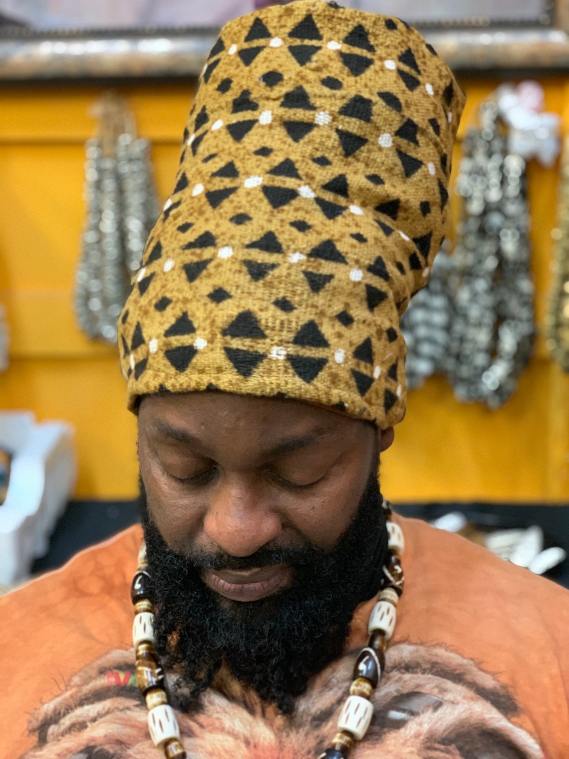 Dreadlock Hat Locs Hat Rasta Hat Tam RW Mudcloth - Etsy