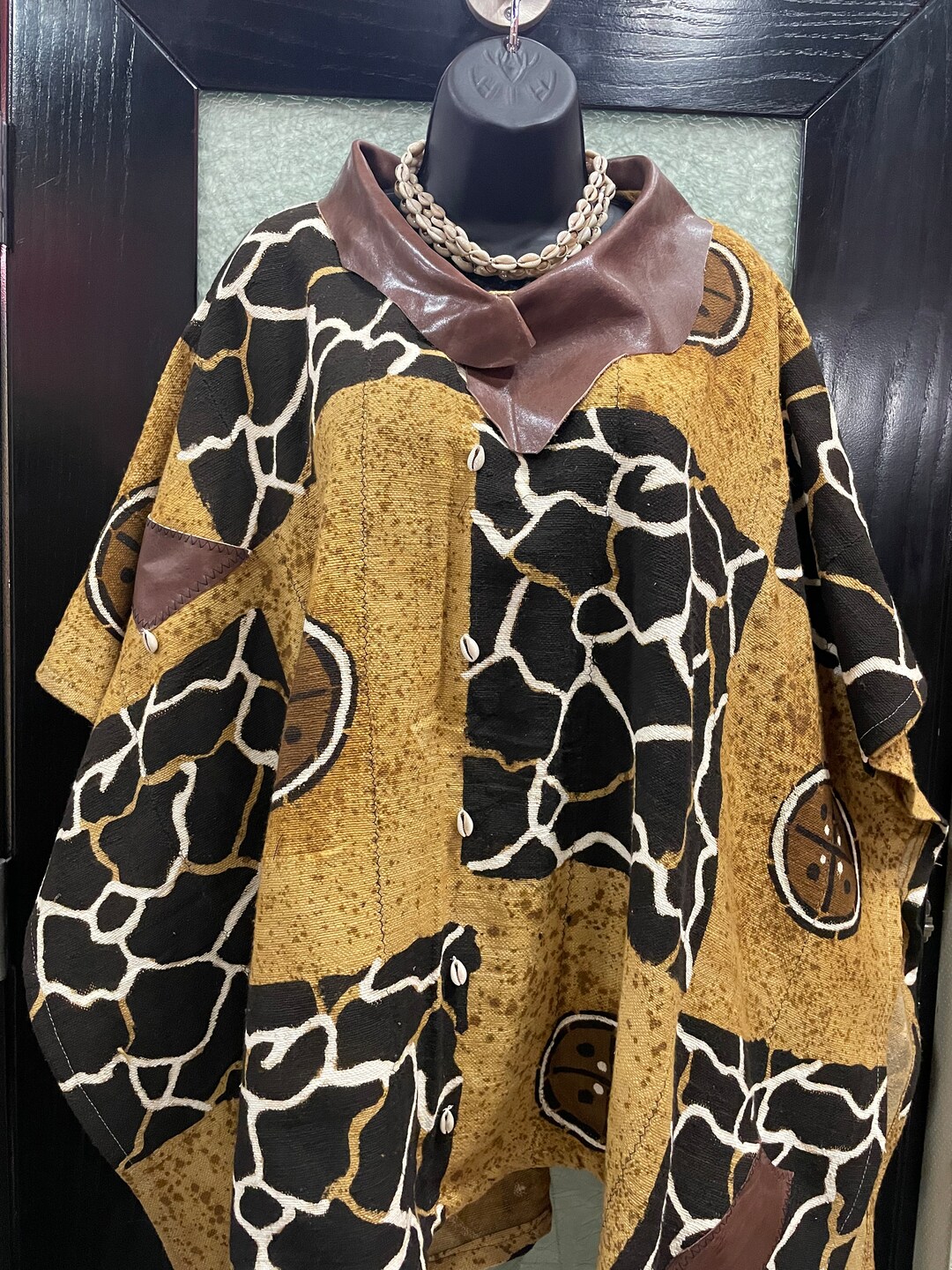 Mudcloth Poncho, African Poncho, Ethnic Poncho , Camouflage Poncho - Etsy