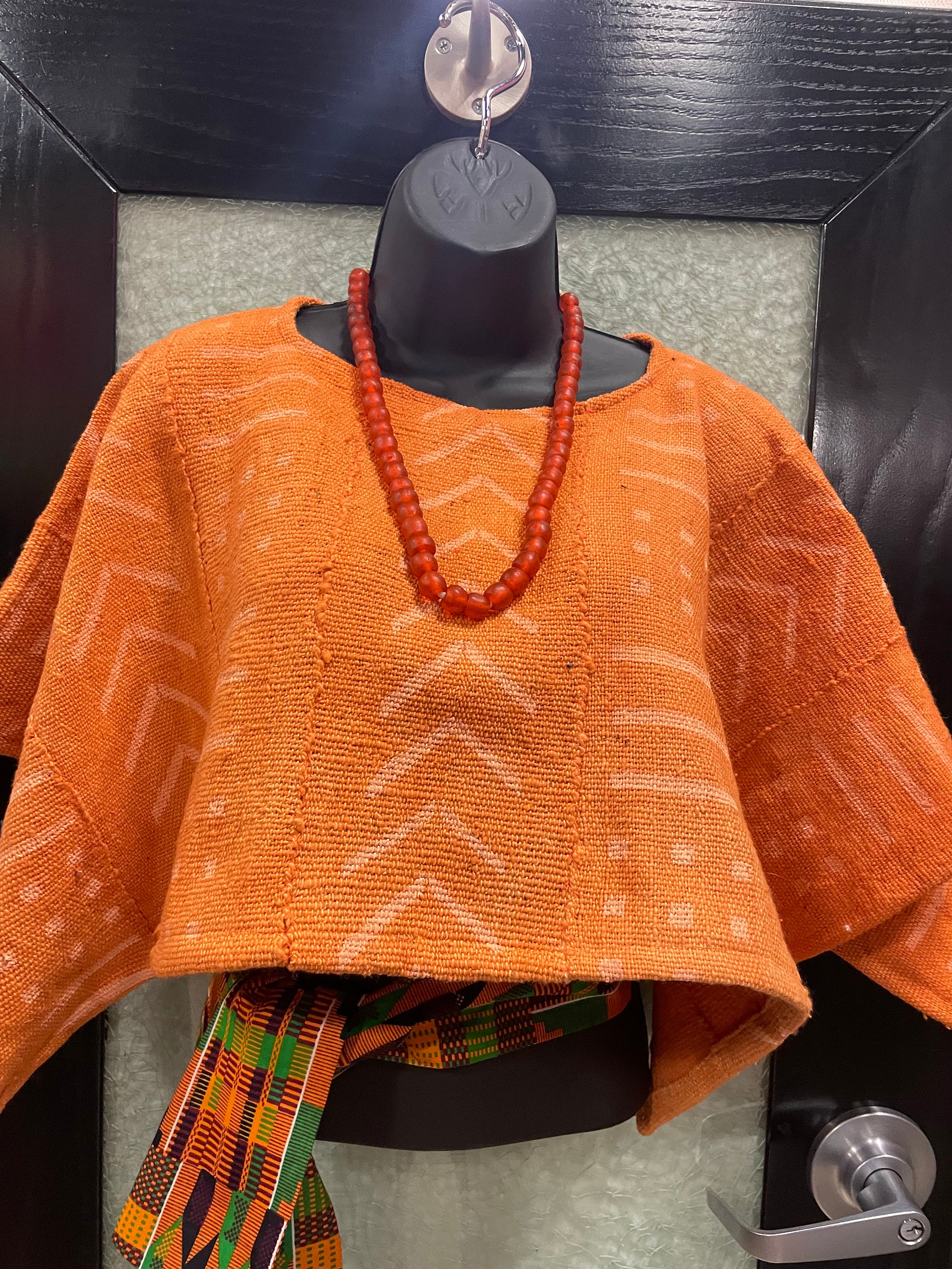 Orange Mudcloth Shrug, African Shrug, Ethnic Shrug - Etsy